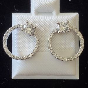 Jewelry | 925 Silver Circle Cz Stud Earrings | Poshmark